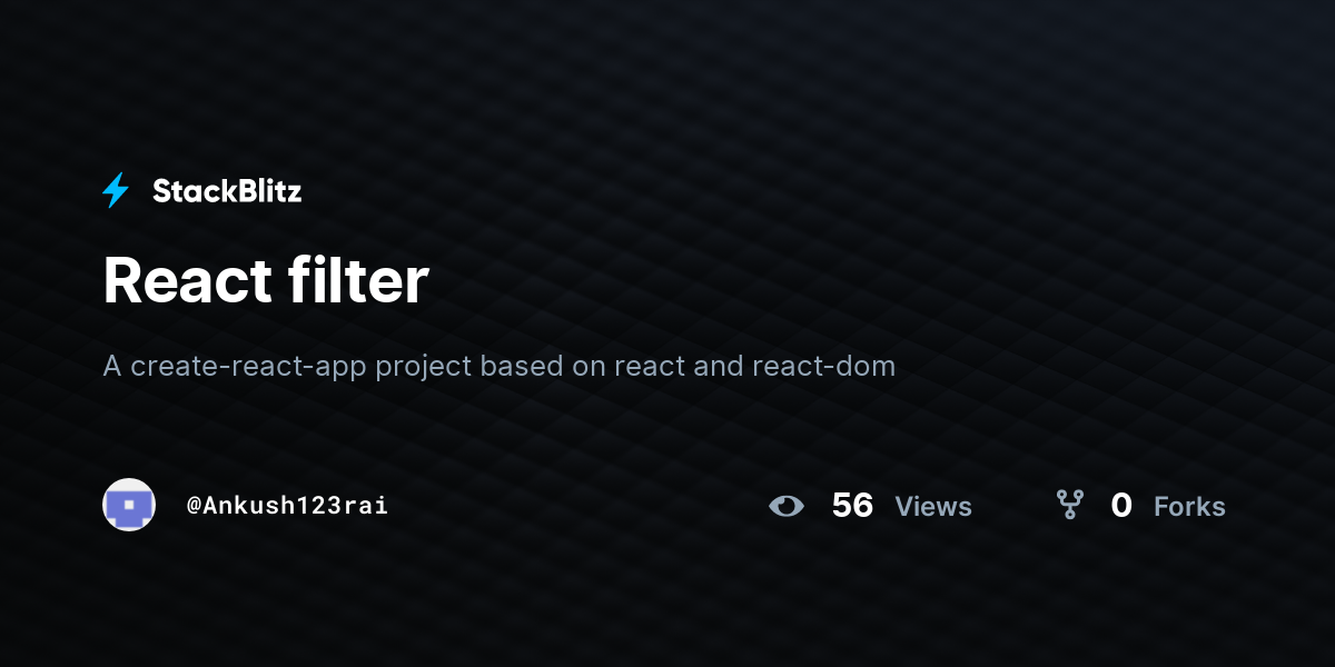 React filter - StackBlitz