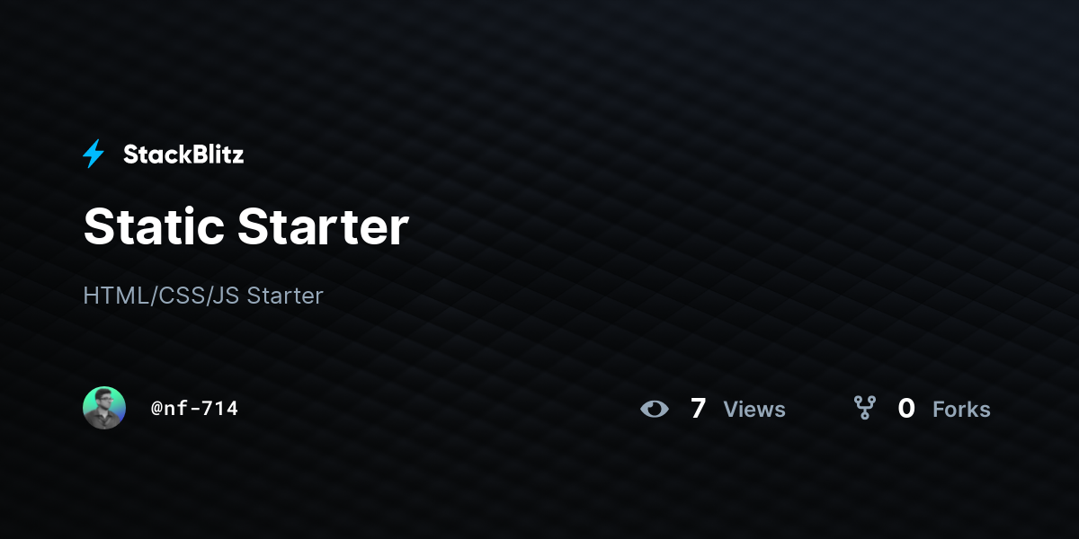 Static Starter - StackBlitz