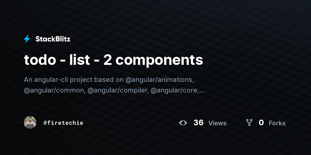todo - list - 2 components - StackBlitz