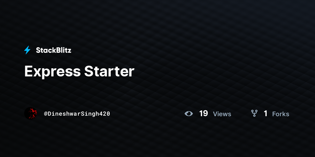 Express Starter - StackBlitz