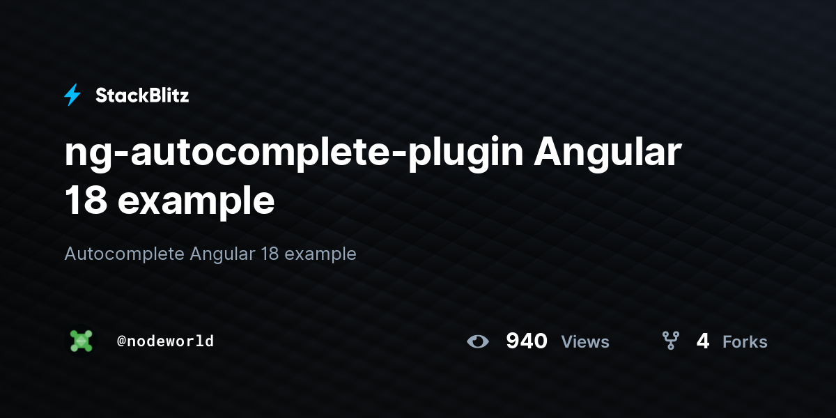 ng-autocomplete-plugin Angular 18 example - StackBlitz