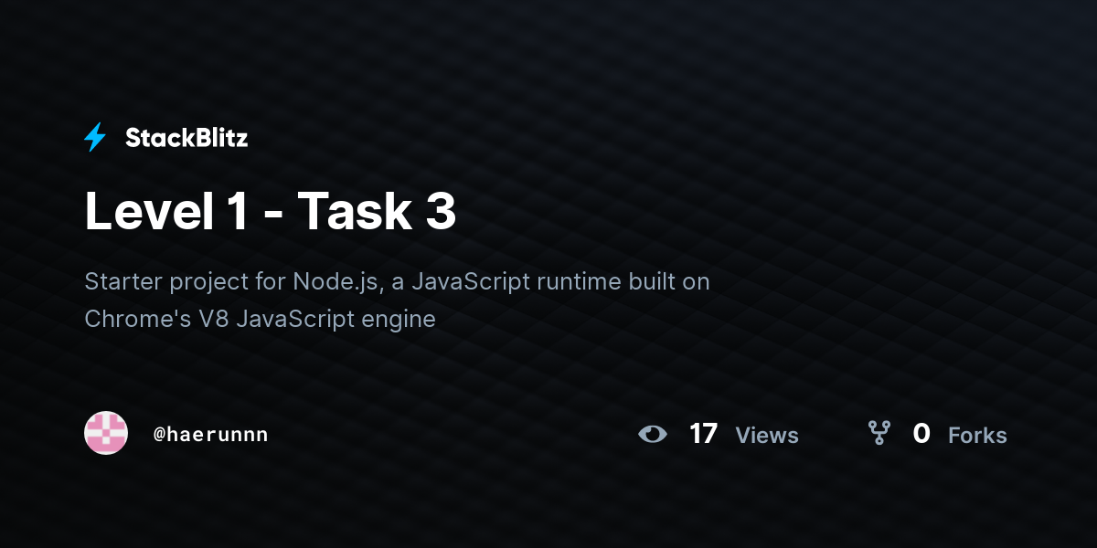 Level 1 - Task 3 - StackBlitz