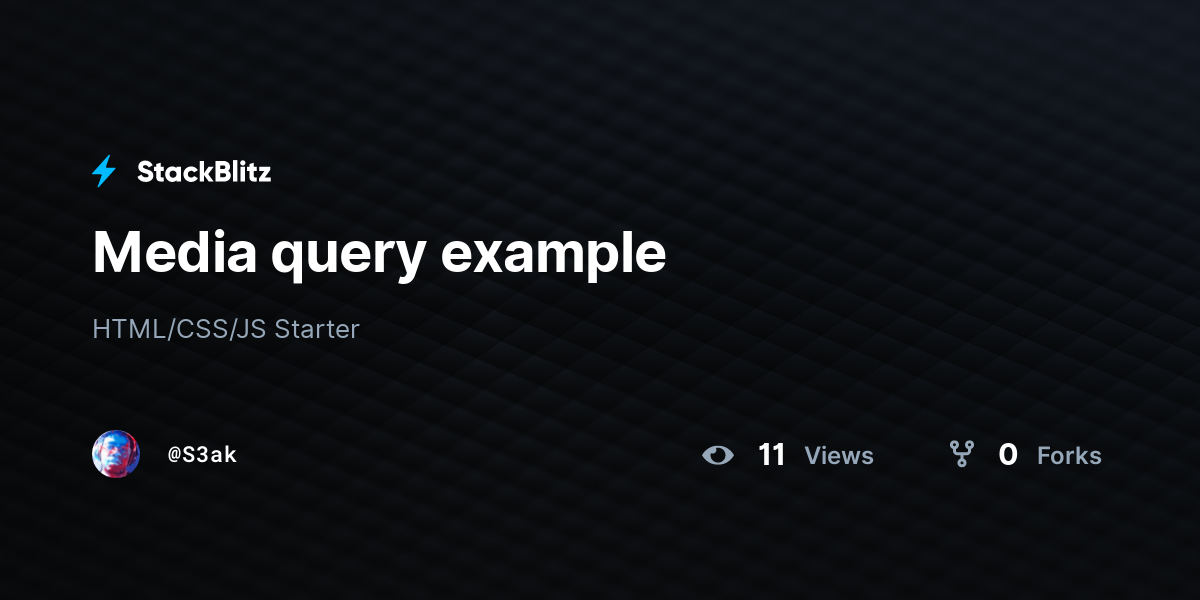 Media query example - StackBlitz