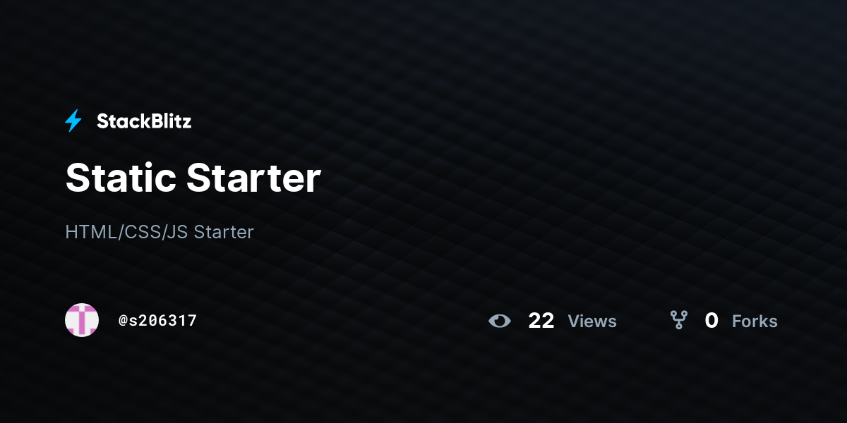 Static Starter - StackBlitz