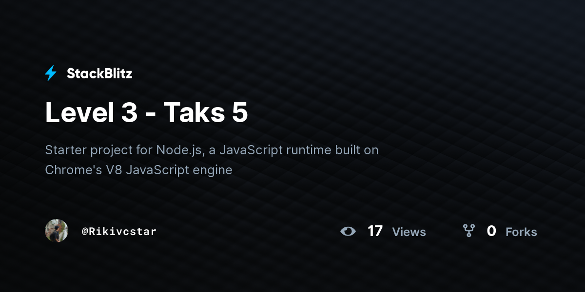 Level 3 - Taks 5 - StackBlitz