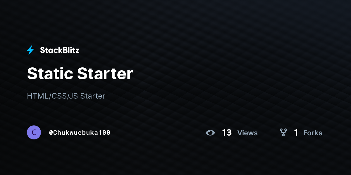 Static Starter - StackBlitz