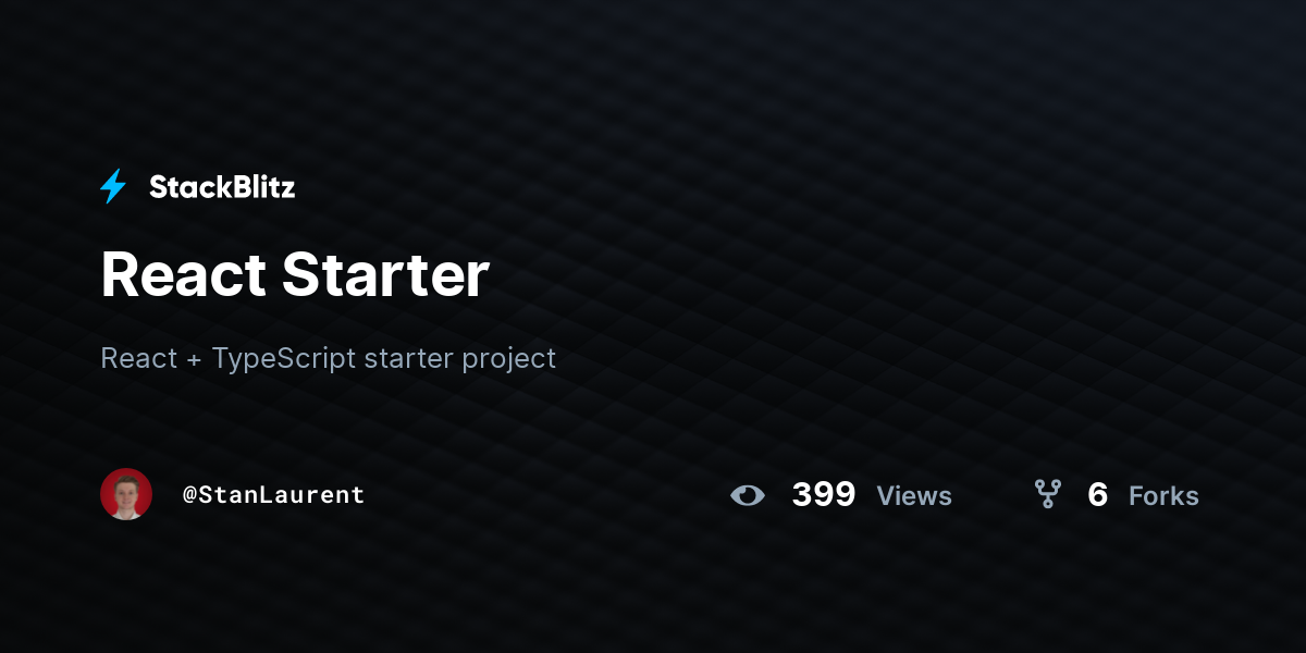 React Starter Stackblitz