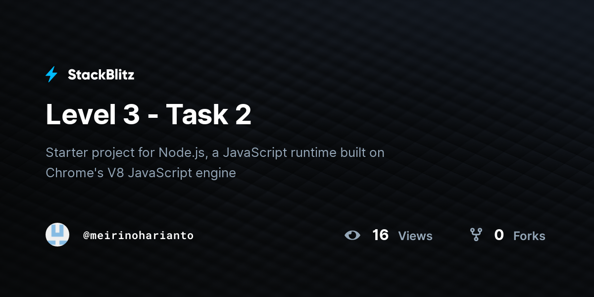 Level 3 - Task 2 - StackBlitz