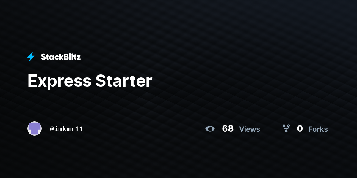 Express Starter - StackBlitz