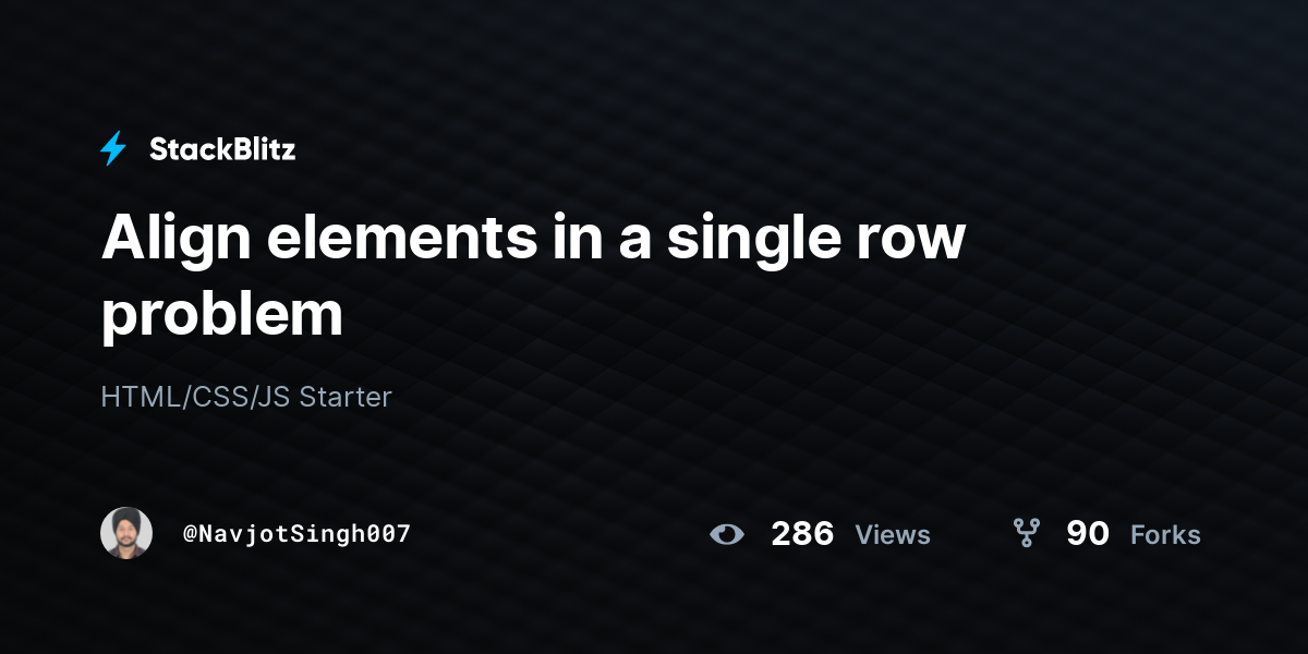 Align elements in a single row problem - StackBlitz