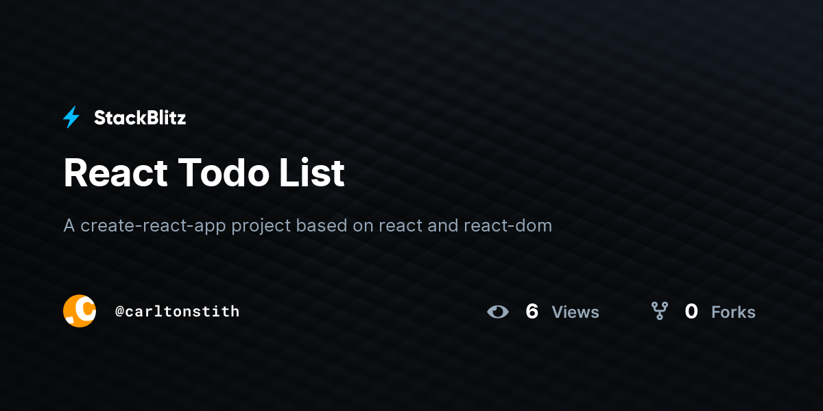 React Todo List - StackBlitz
