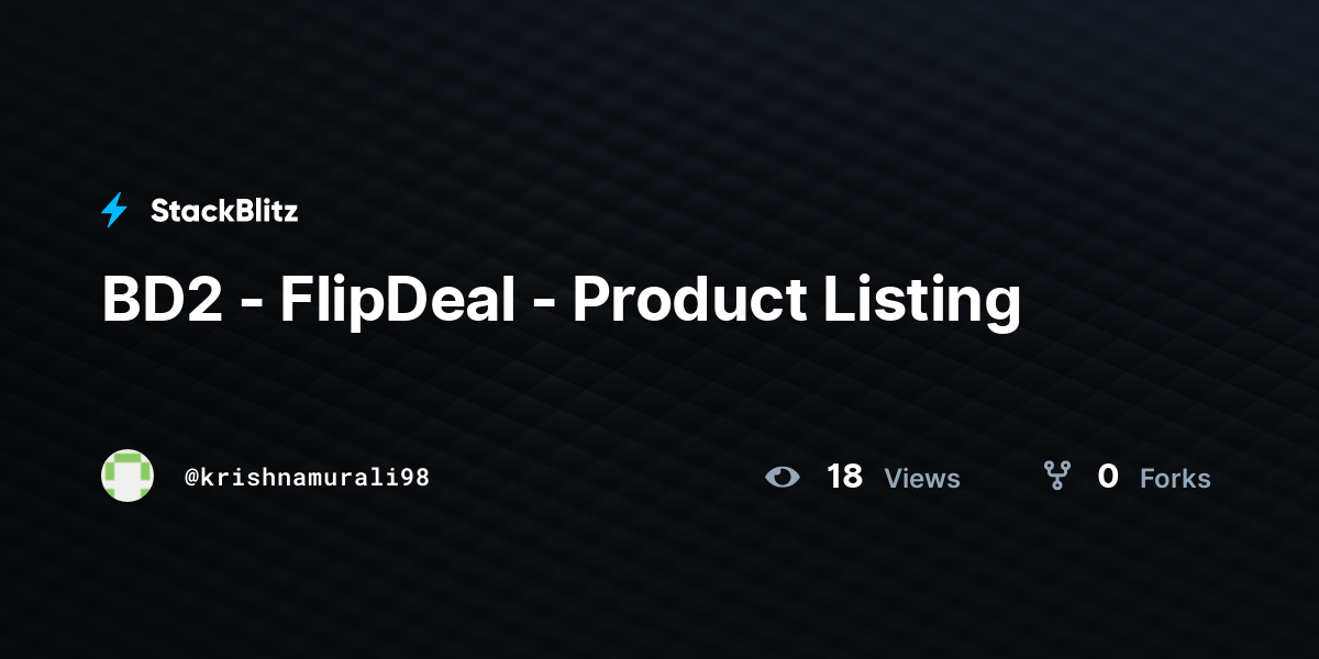 BD2 - FlipDeal - Product Listing - StackBlitz