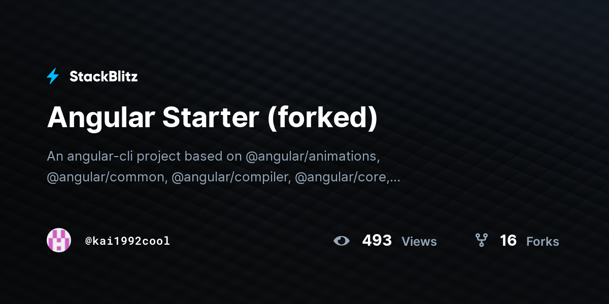 Angular Starter (forked) - StackBlitz
