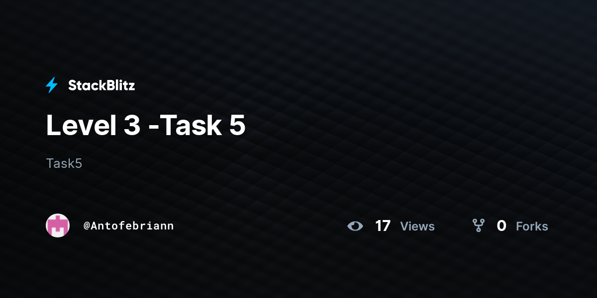 Level 3 -Task 5 - StackBlitz