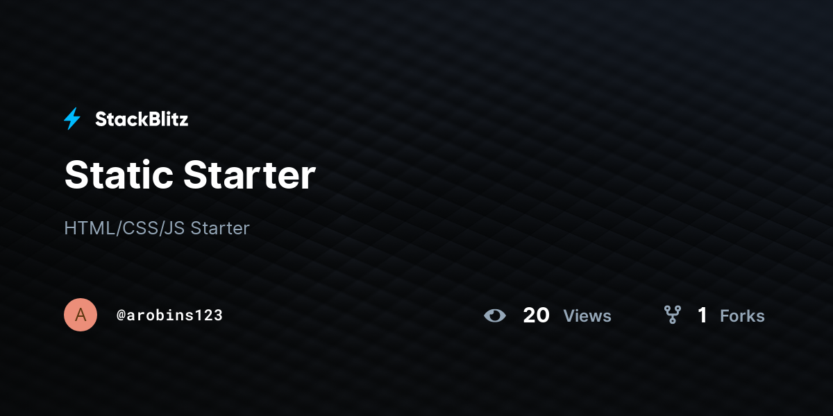 Static Starter - StackBlitz