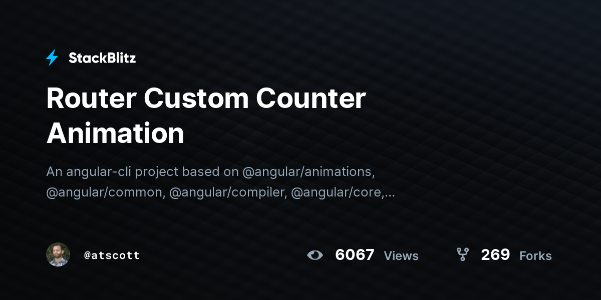 Router Custom Counter Animation - StackBlitz