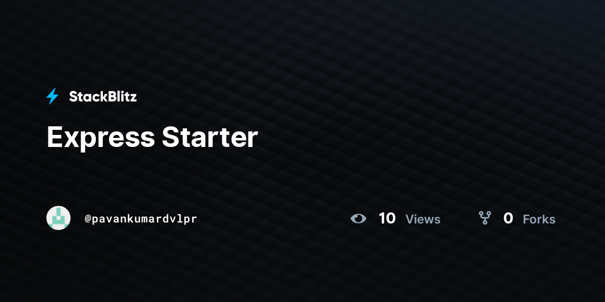 Express Starter - StackBlitz