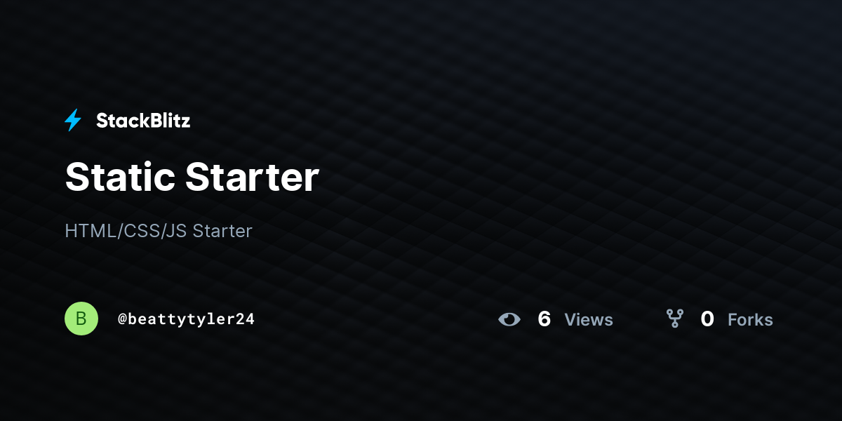 Static Starter - StackBlitz