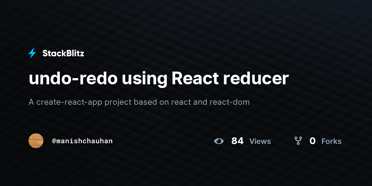 undo-redo using React reducer - StackBlitz