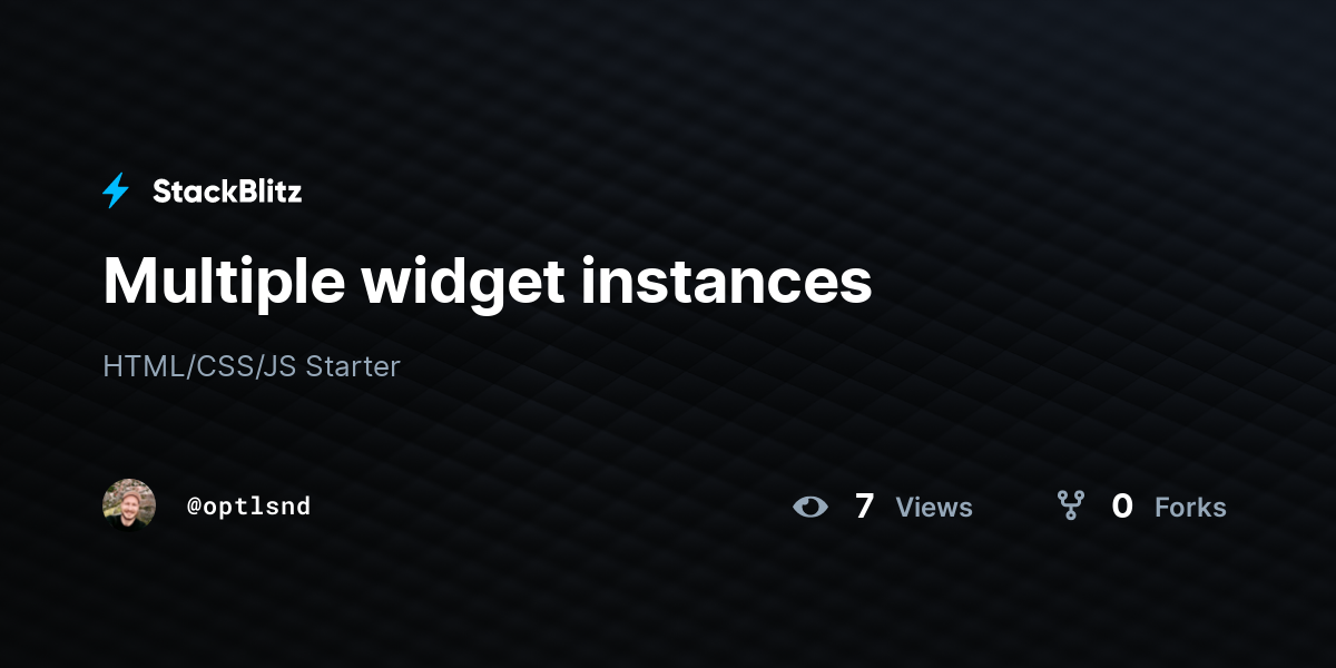 Multiple widget instances - StackBlitz