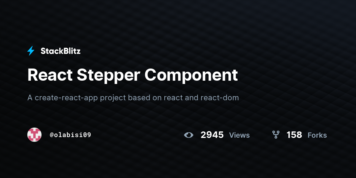 React Stepper Component - StackBlitz