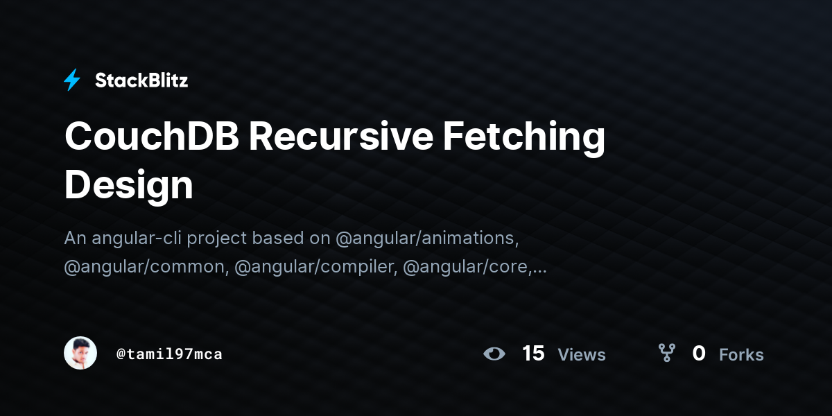 CouchDB Recursive Fetching Design - StackBlitz
