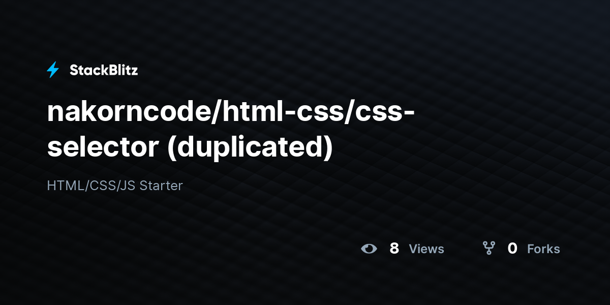 nakorncode/html-css/css-selector (duplicated) - StackBlitz