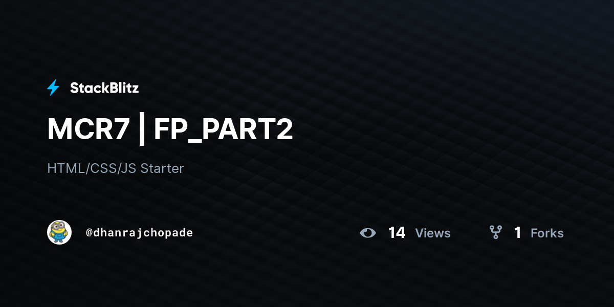 MCR7 | FP_PART2 - StackBlitz