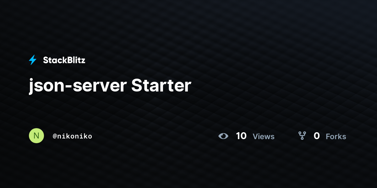 json-server Starter - StackBlitz
