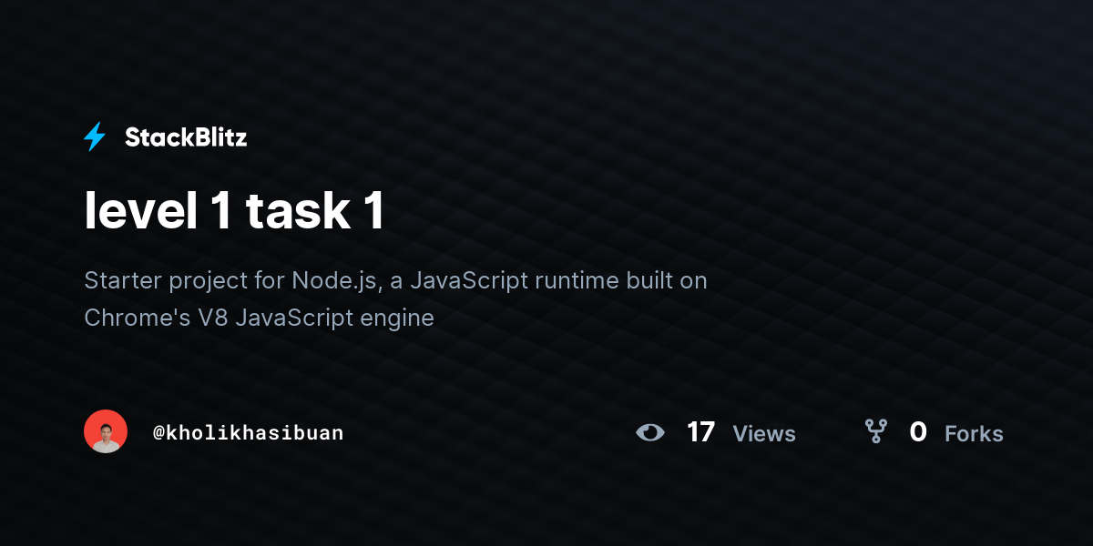 level 1 task 1 - StackBlitz