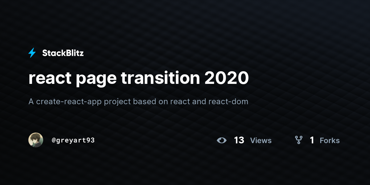 react page transition 2020 - StackBlitz