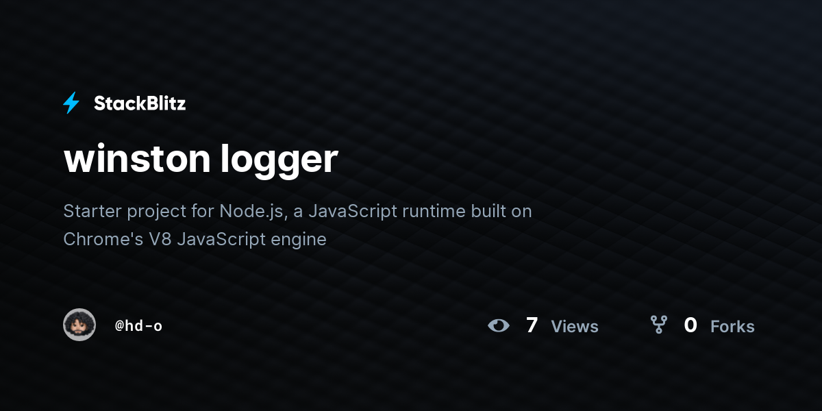 winston logger - StackBlitz