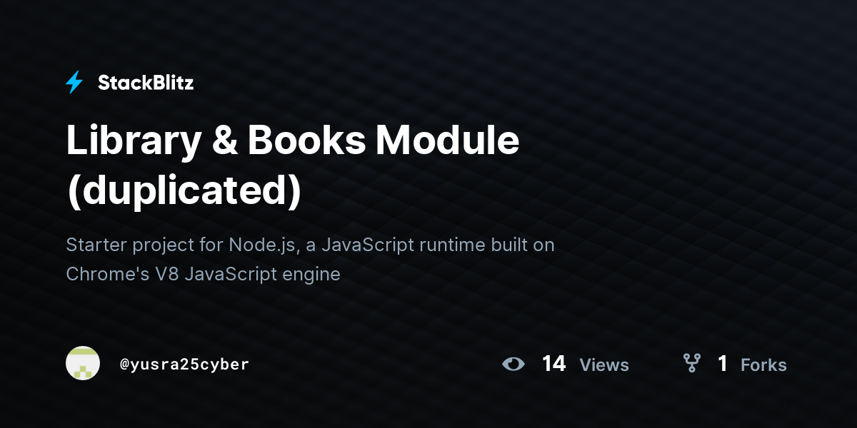 Library & Books Module (duplicated) - StackBlitz