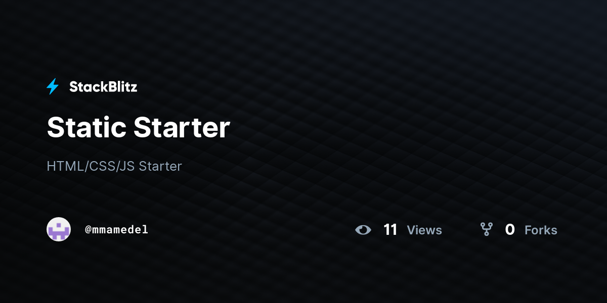 Static Starter - StackBlitz