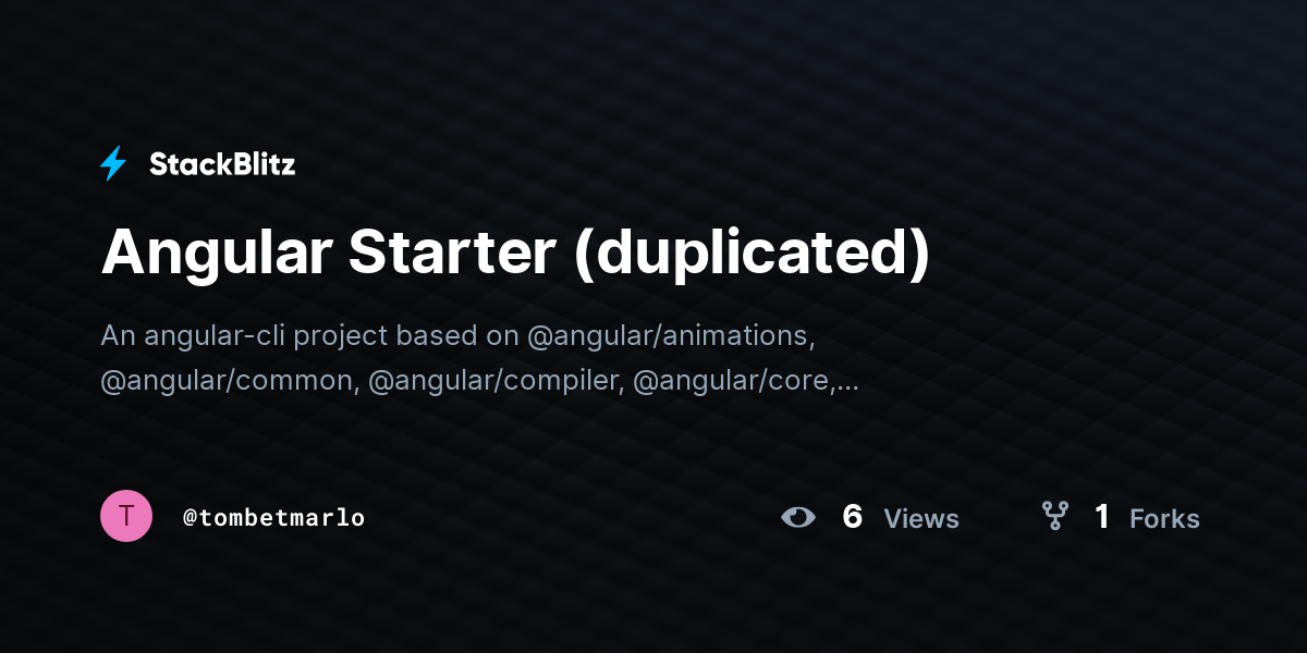 Angular Starter (duplicated) - StackBlitz