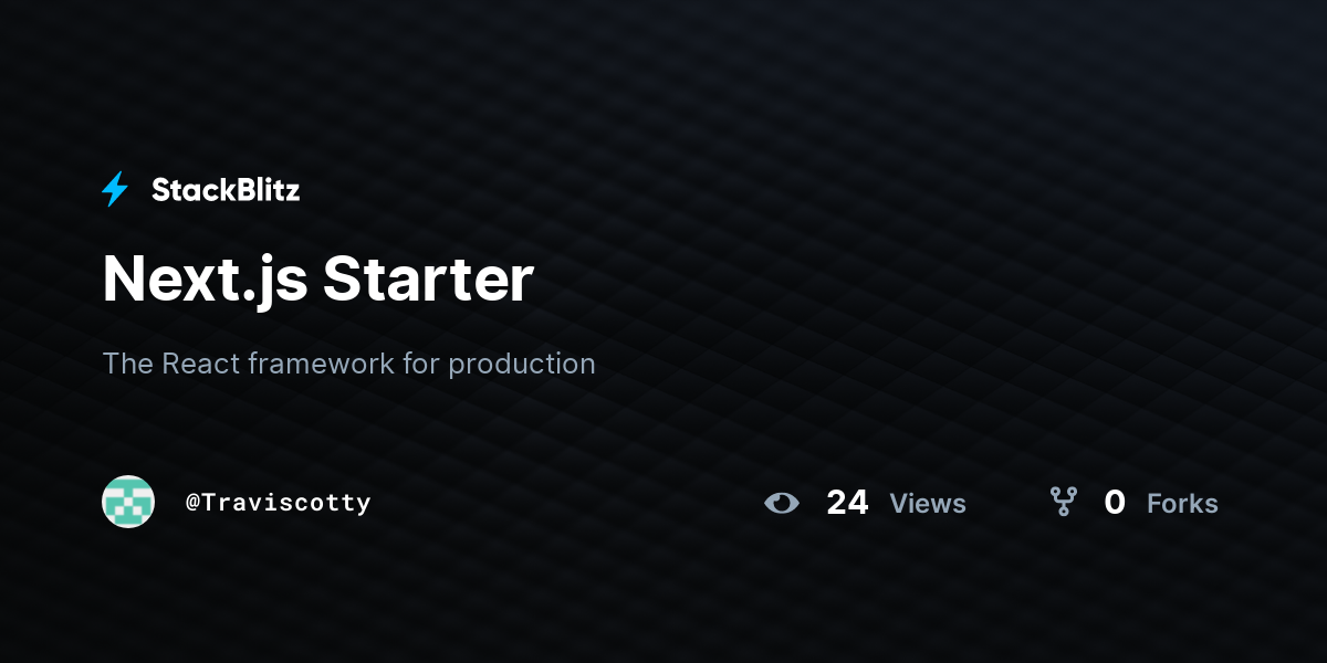 Next.js Starter - StackBlitz