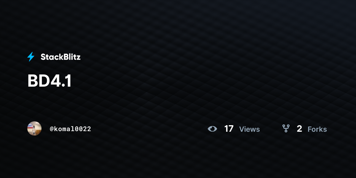 BD4.1 - StackBlitz