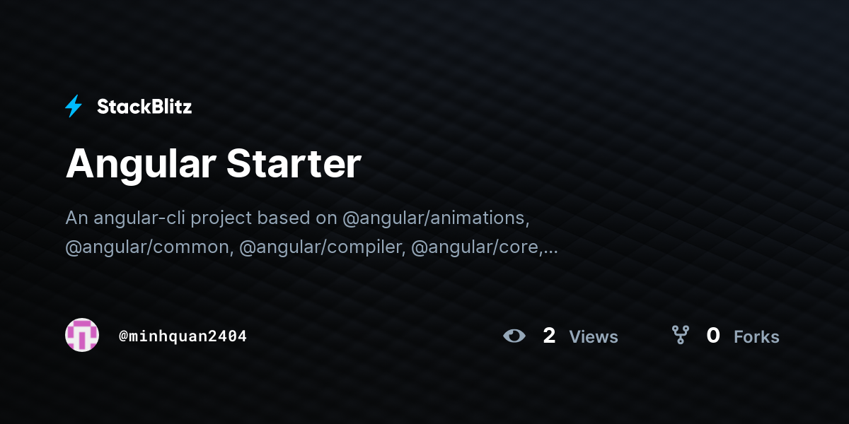 Angular Starter - StackBlitz