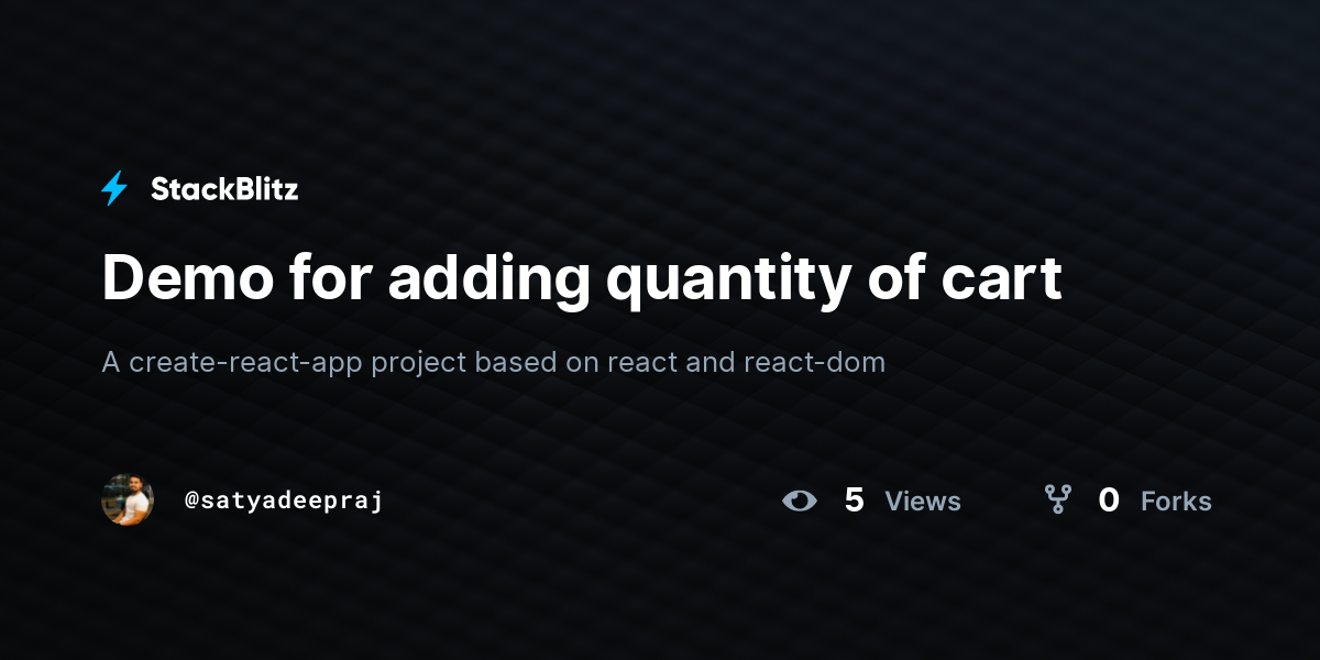 Demo for adding quantity of cart - StackBlitz