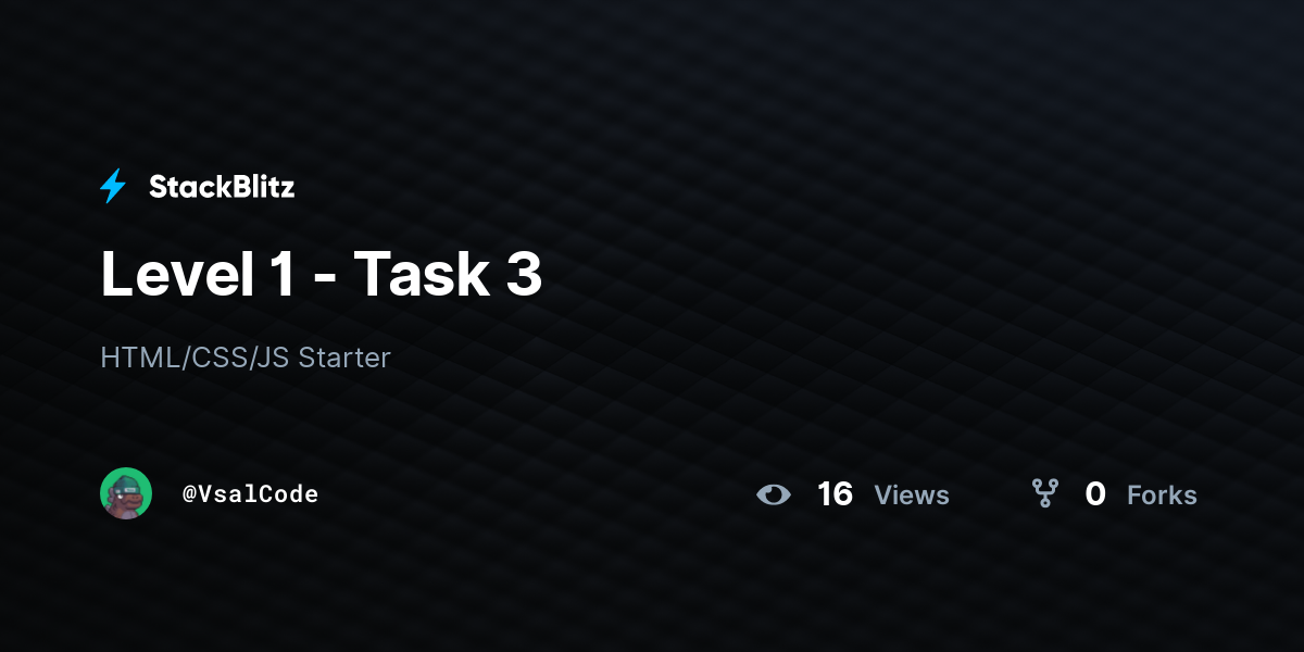 Level 1 - Task 3 - StackBlitz