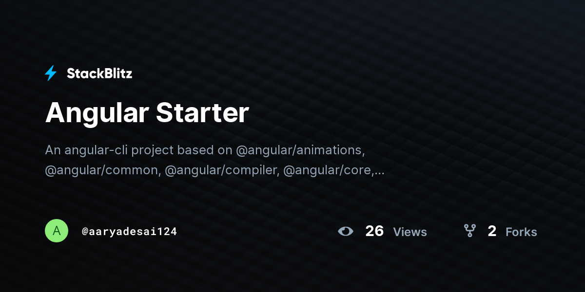 Angular Starter - StackBlitz
