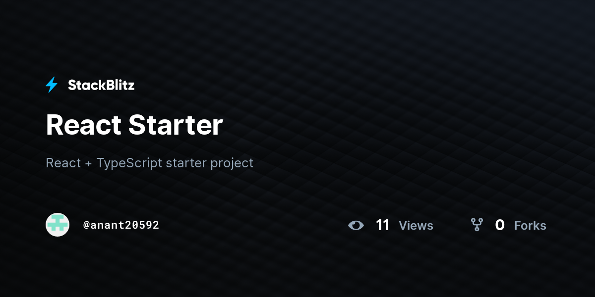 React Starter - StackBlitz