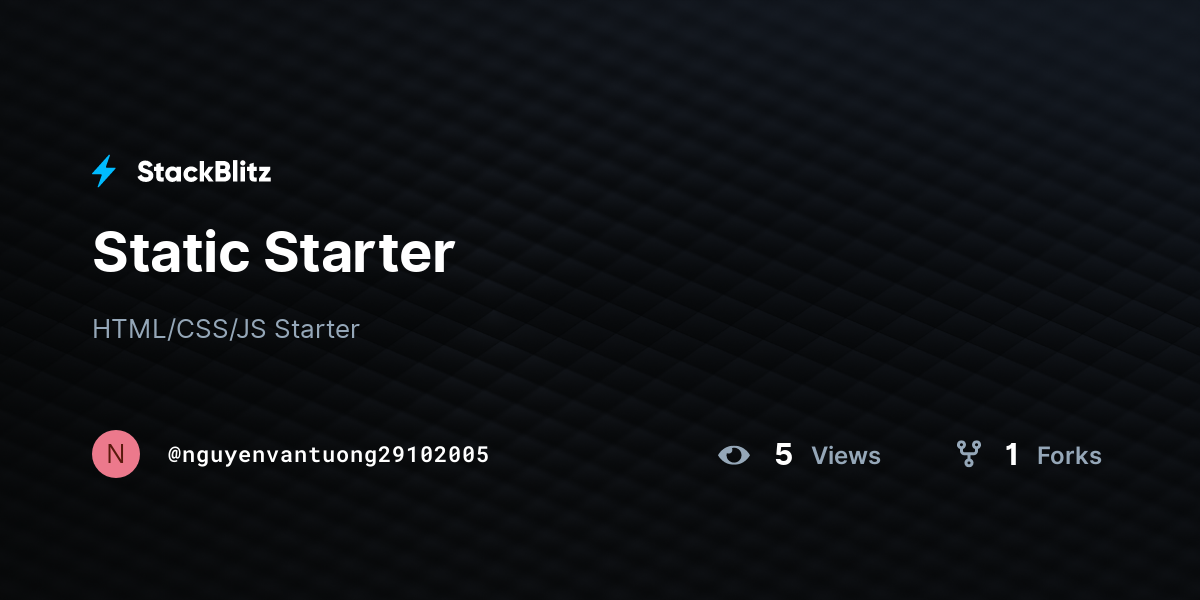 Static Starter - StackBlitz