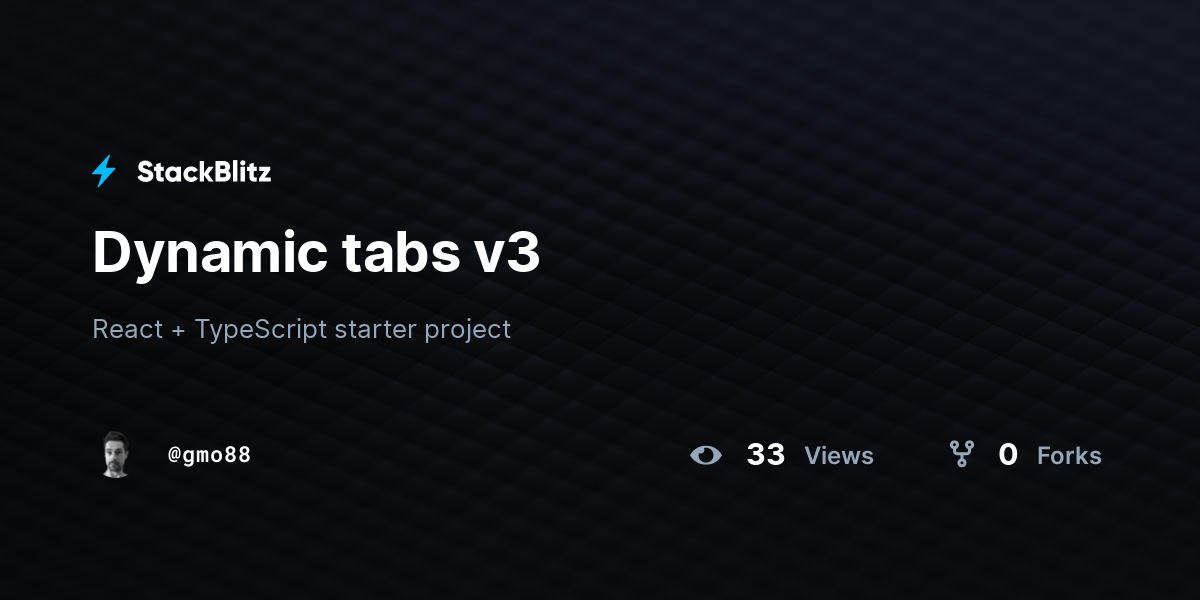 Dynamic tabs v3 - StackBlitz