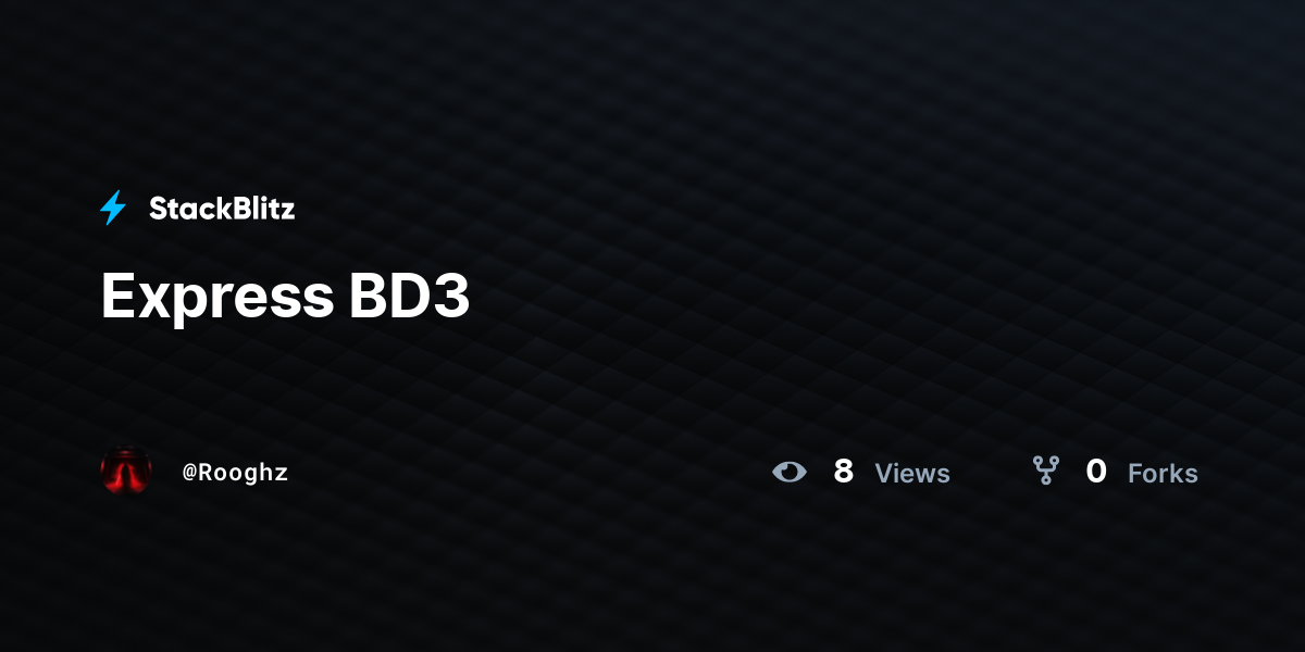 Express BD3 - StackBlitz