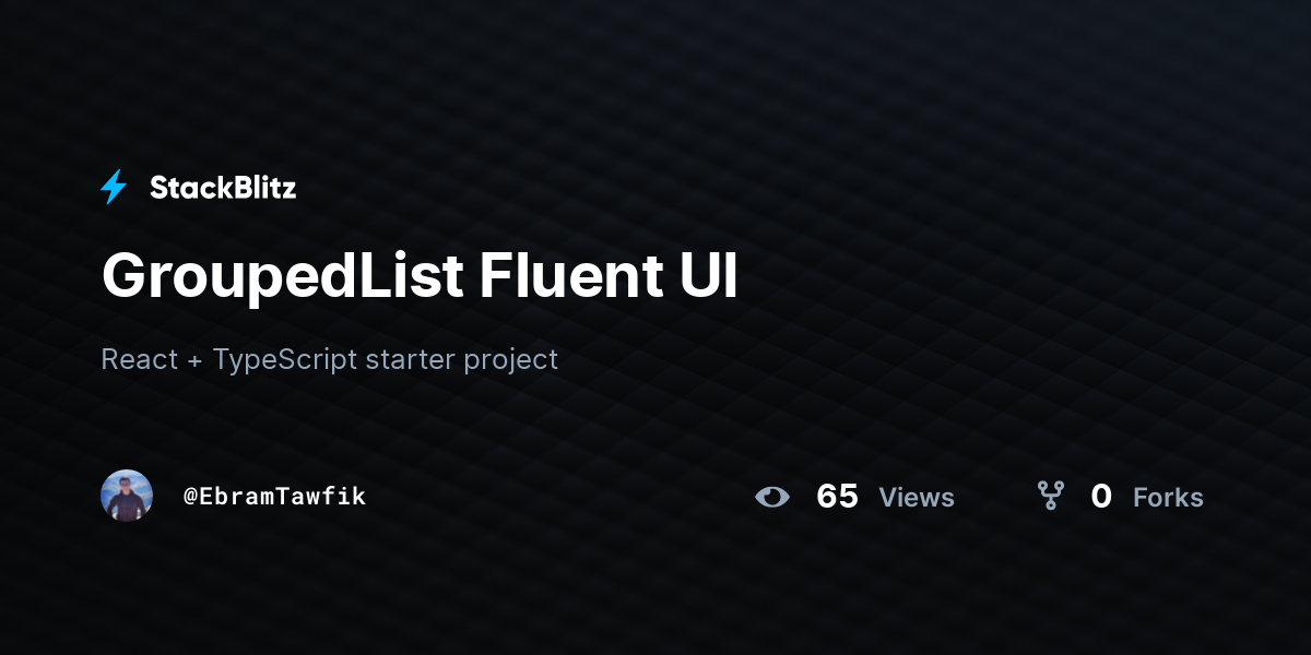 GroupedList Fluent UI - StackBlitz