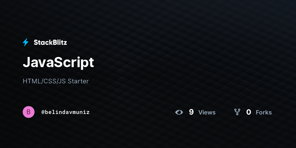 JavaScript - StackBlitz