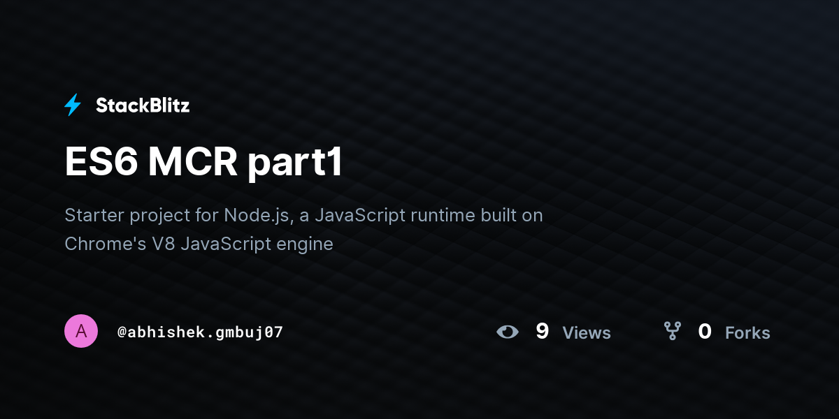ES6 MCR part1 - StackBlitz