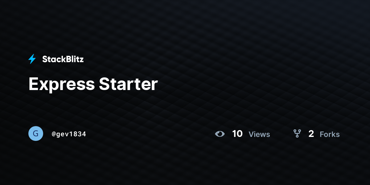 Express Starter - StackBlitz