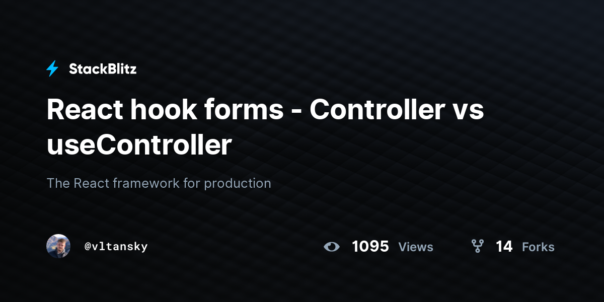 React hook forms - Controller vs useController - StackBlitz